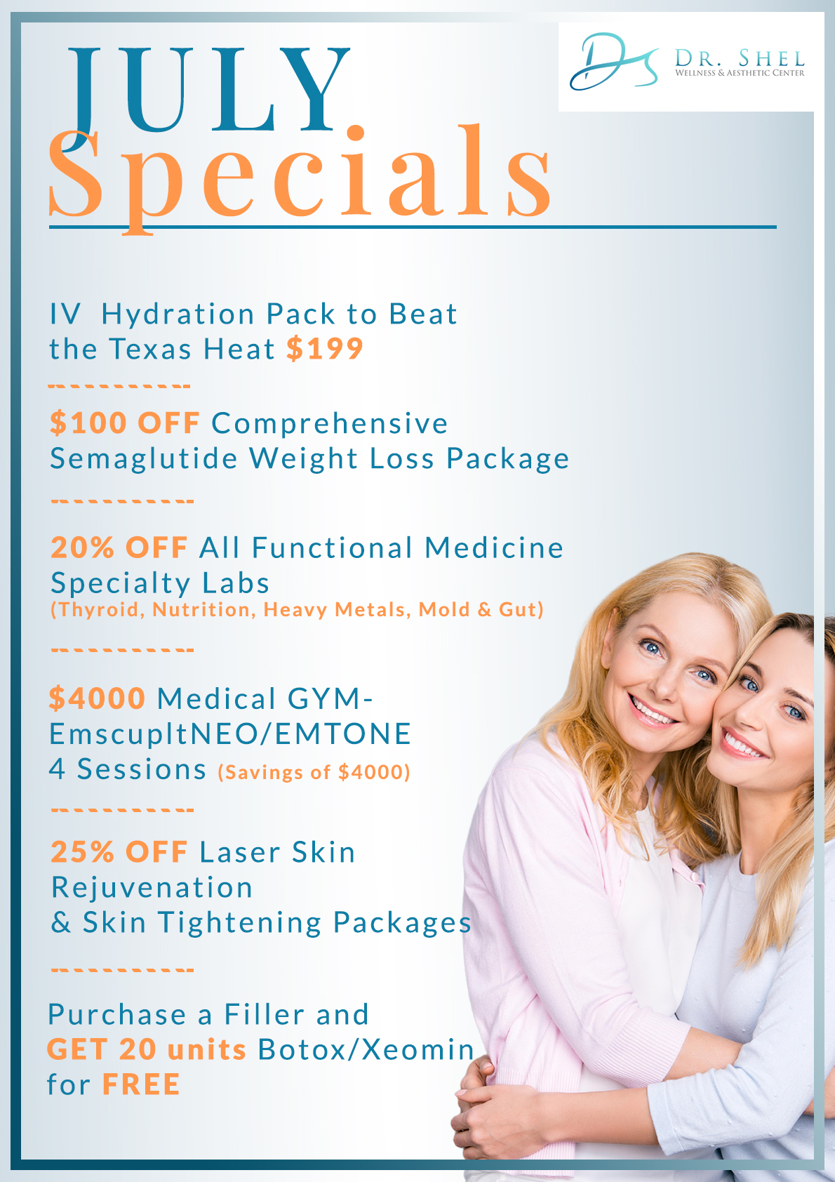 Current Specials - Dr. Shel Wellness & Aesthetic Center